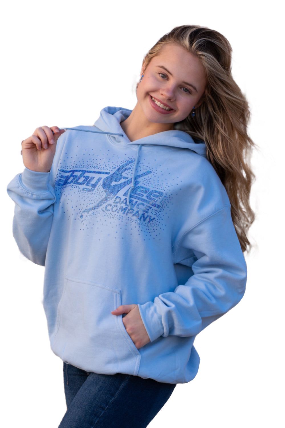 ALDC WORLDWIDE - COOL BLUE RHINESTONE HOODIE – Abby Lee Dance Company